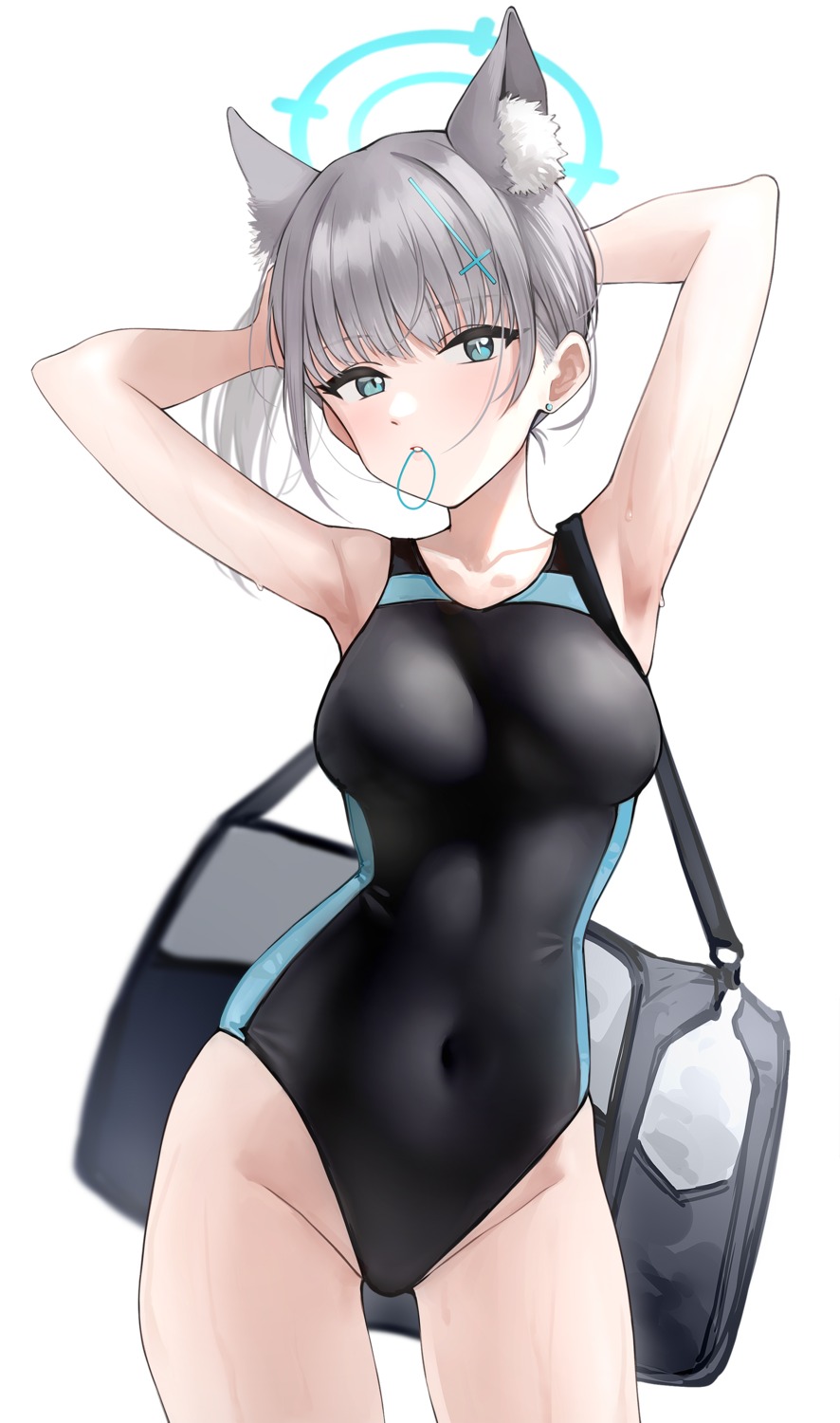 cl (summer sama) blue archive sunaookami shiroko animal ears halo nekomimi swimsuits | #990896 ...